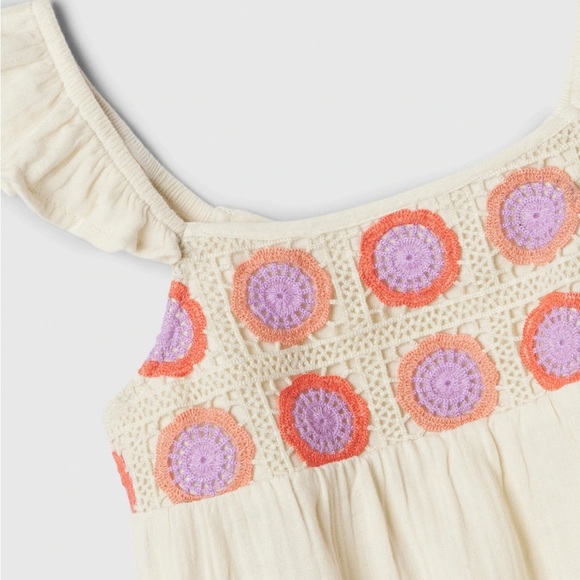 GAP | Shirts & Tops | New Gap Girls Crochet Flutter Gauze Top 45y Xs | Poshmark